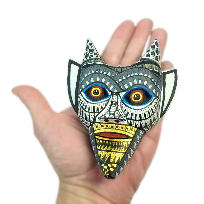 Antonio Xuana: Devil Mask Oaxaca Woodcarving | Sandia Folk