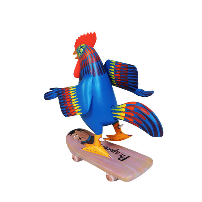 Avelino Perez: Rooster on Skateboard | Sandia Folk