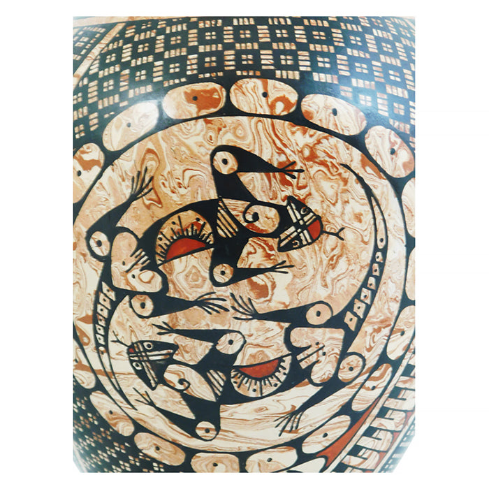 Paty Ortiz: Mythical Moon Rabbits Olla | Sandia Folk